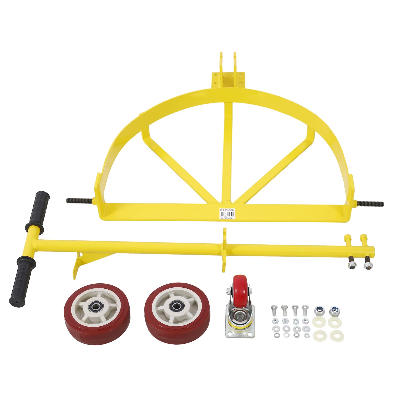 55 Gallon Drum Dolly 1pk - 1200 lb Capacity Oil Barrel Drum Roller Cart - Low Profile Steel Oil Drum Caddy，Yellow