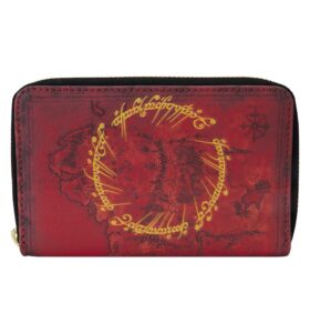 loungefly lord of the rings the one ring zip around wallet, black