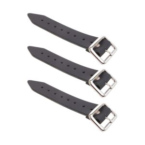 kilt emporium: genuine leather kilt extension straps buckle extenders - 7" x 1.25" belt extender for men - customizable fit & heavy-duty metal buckle extender - set of 3, black