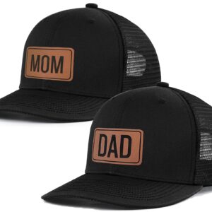 Lichfamy Mom and Dad Hats Fathers Day for New Mom Adjustable Trucker Hat New Dad Gifts for Couples Parents