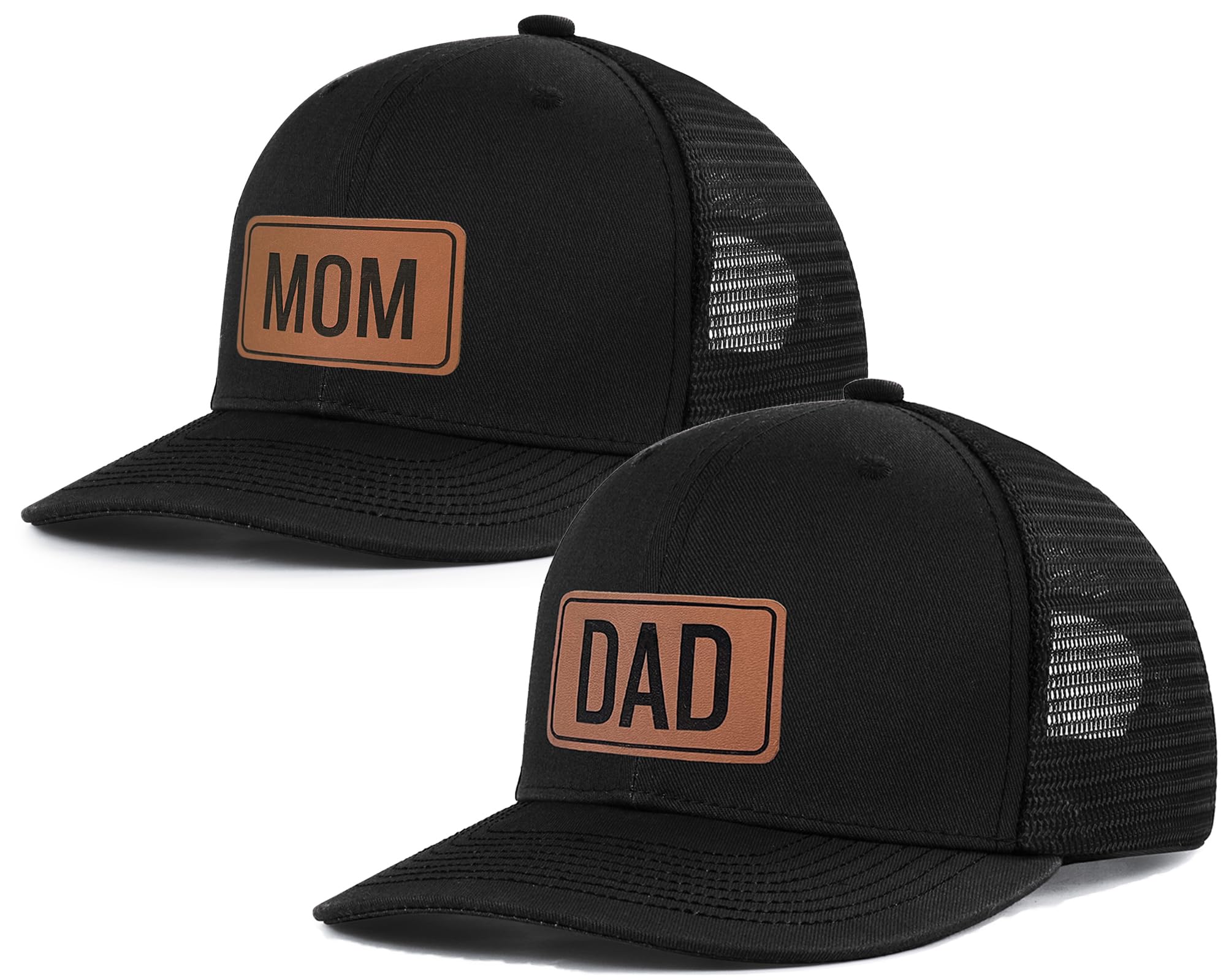 Lichfamy Mom and Dad Hats Fathers Day for New Mom Adjustable Trucker Hat New Dad Gifts for Couples Parents