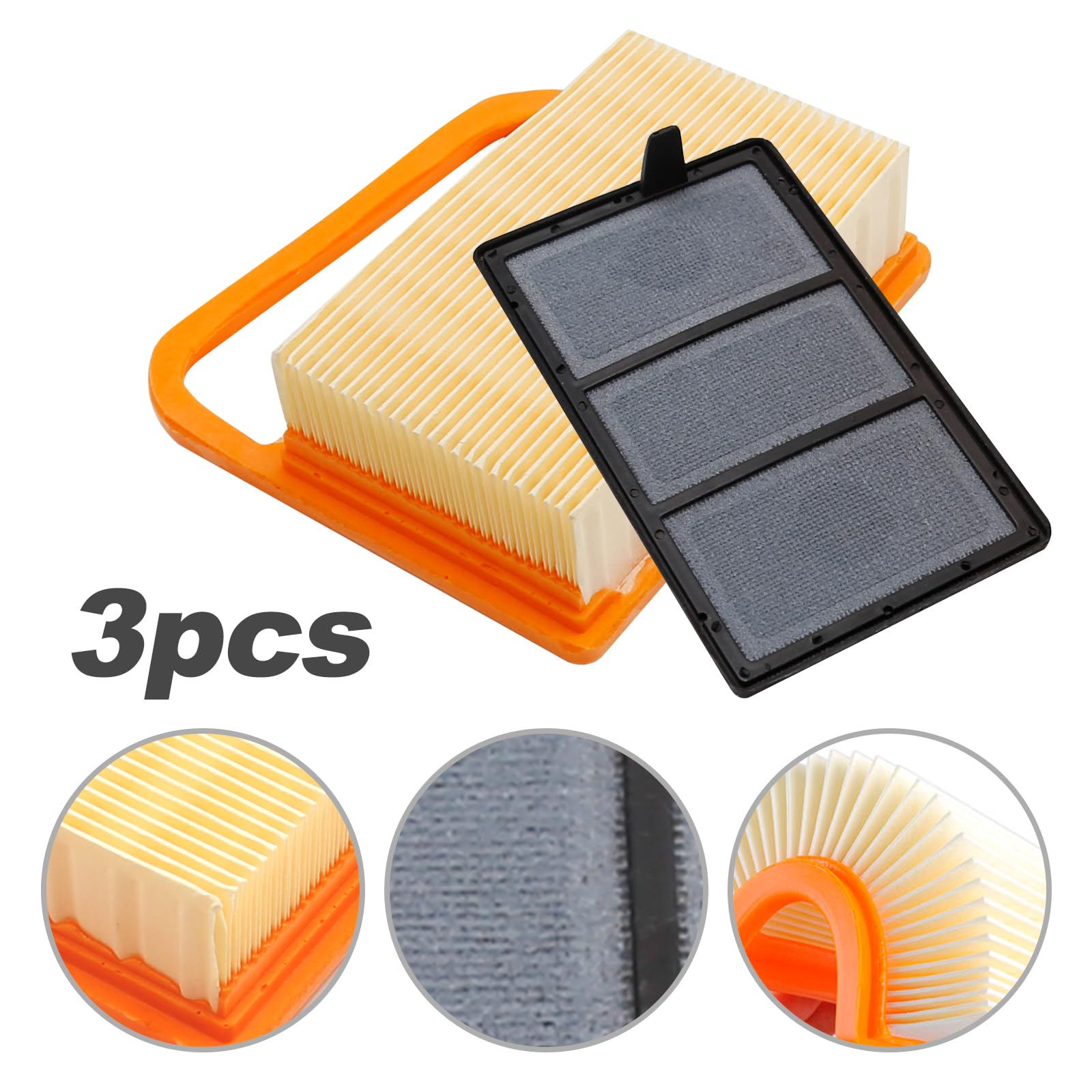 Zreneyfex 3 Pcs Air Filter with Pre Filter Compatible with Stihl 4238 140 4402 4238 141 0300 4238 140 4403 4238 140 4404 4238 140 4401 Compatible with Stihl TS410 TS410Z TS420 TS420Z TS500i TS480