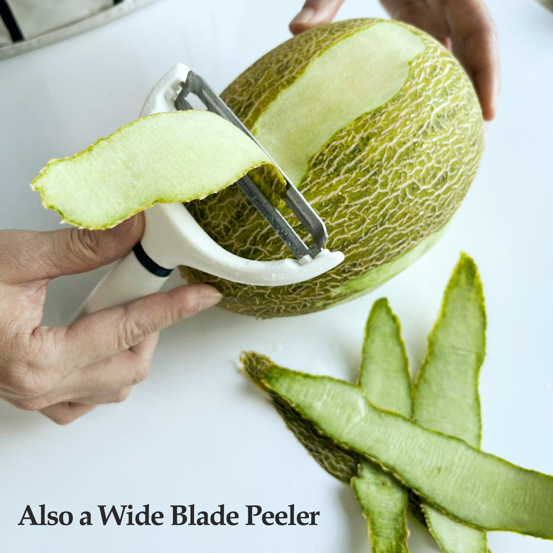 2PCS Cabbage Shredder Slicer Peeler for Coleslaw, Cabbage Cutter Grater Shredder for Sauerkraut, Large Y Peeler Wide Blade Vegetable Peeler, White with Green