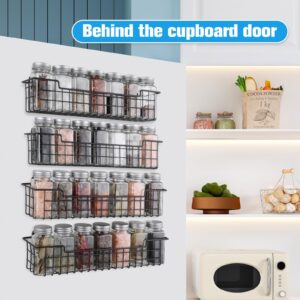 GUUKAR Spice Rack Organizer Wall Mount, Spice Organization Storage Shelf for Cabinet Door, 2 Packs Wall Spice Rack Saving Space for Kitchen, Black