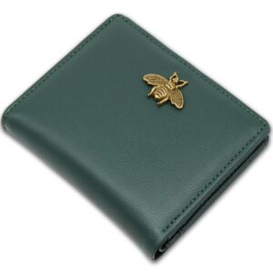 altally small women wallet rfid blocking bifold pocket wallet slim compact ladies purse mini wallets for women (dark green)