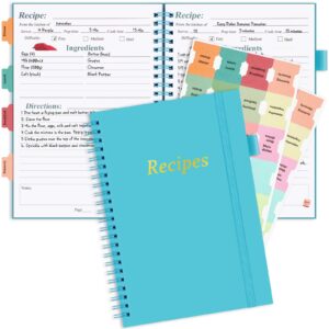 pecula recipe book, recipe book to write in your own recipes, blank recipe book, recipe notebook, recipe journal hold 170 recipes