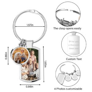 BEXOA EDC Custom Keychain with Picture - Personalized Photo Engrave Text Keychains for Women Men Boyfriend Mother's Day Gifts