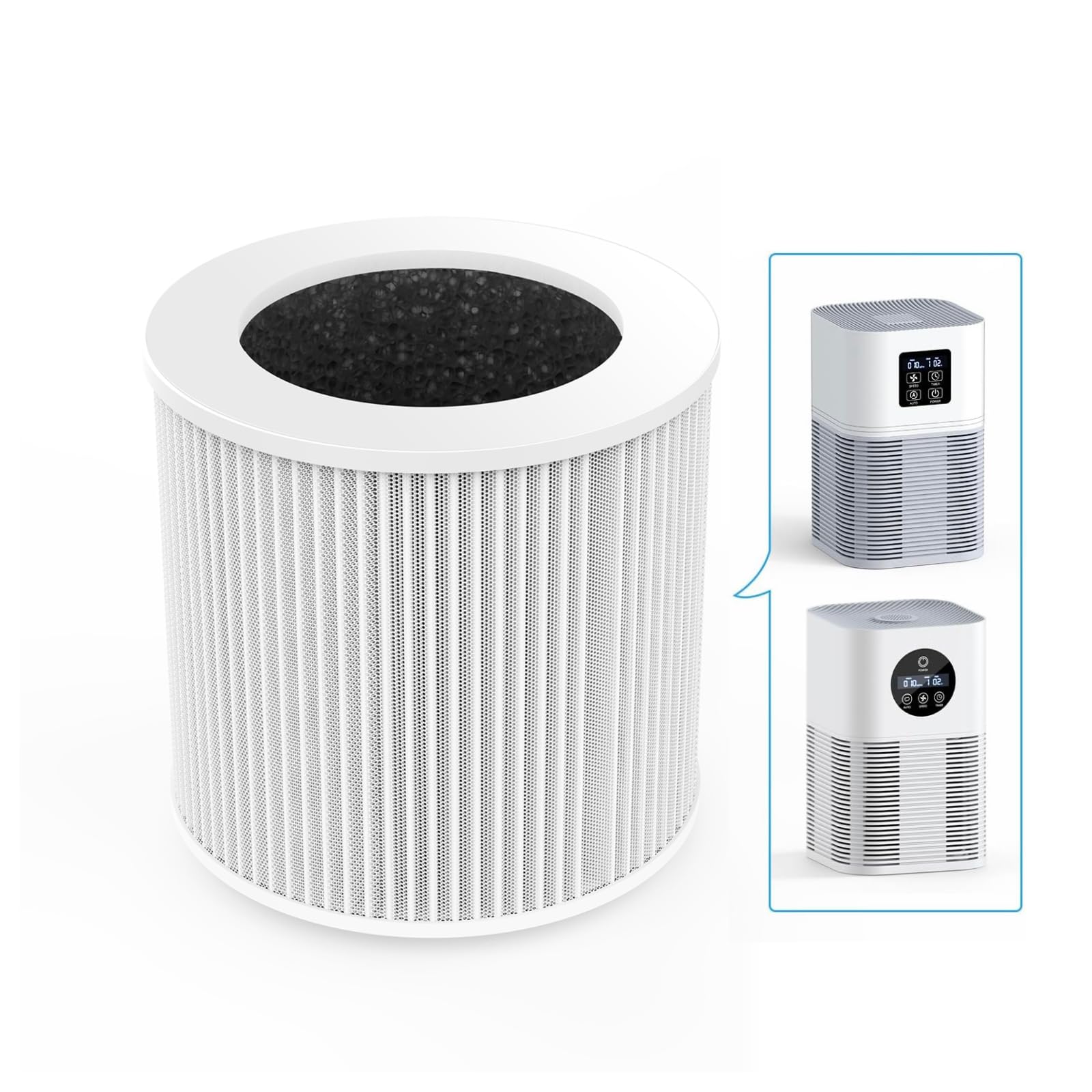 A1 Air Purifier Filters Compatible with VEWIOR Air Purifier A1 A1W HQSC-50 HQKJ-80, AMEIFU AP01W, KOIOS HQKJ-50 & Tailulu PUR0003, 3-in-1 Filter H13 True HEPA Air Purifier Replacement Filter, 1 Pack