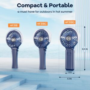 HandFan 5200mAh Portable Misting Fan with Charger, Rechargeable Handheld Personal Mister Fan, Battery Operated Spray Water Mist Fan, Electric Mini Hand Fans for Beach, Travel, Outdoors(Royal Blue)