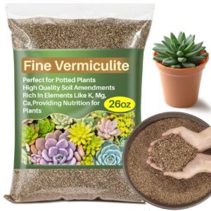 sukh 26oz vermiculite - organic vermiculite for plants fine horticultural vermiculite soil amendments vermiculite bulk soil additive perfect for potted plants and garden professional grade 1-3mm