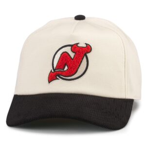 american needle new jersey devils nhl burnett adjustable snapback baseball hat, cream/black (23020a-njd-crbk)