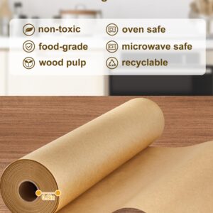 SMARTAKE Parchment Paper Roll for Baking, 13 in x 278 ft, 300 sq.ft, Non-Stick Baking Paper Sheets with Slide Cutter, Heavy Duty Extra Long, for Kitchen Baking Cooking Grilling Steaming, Unbleached