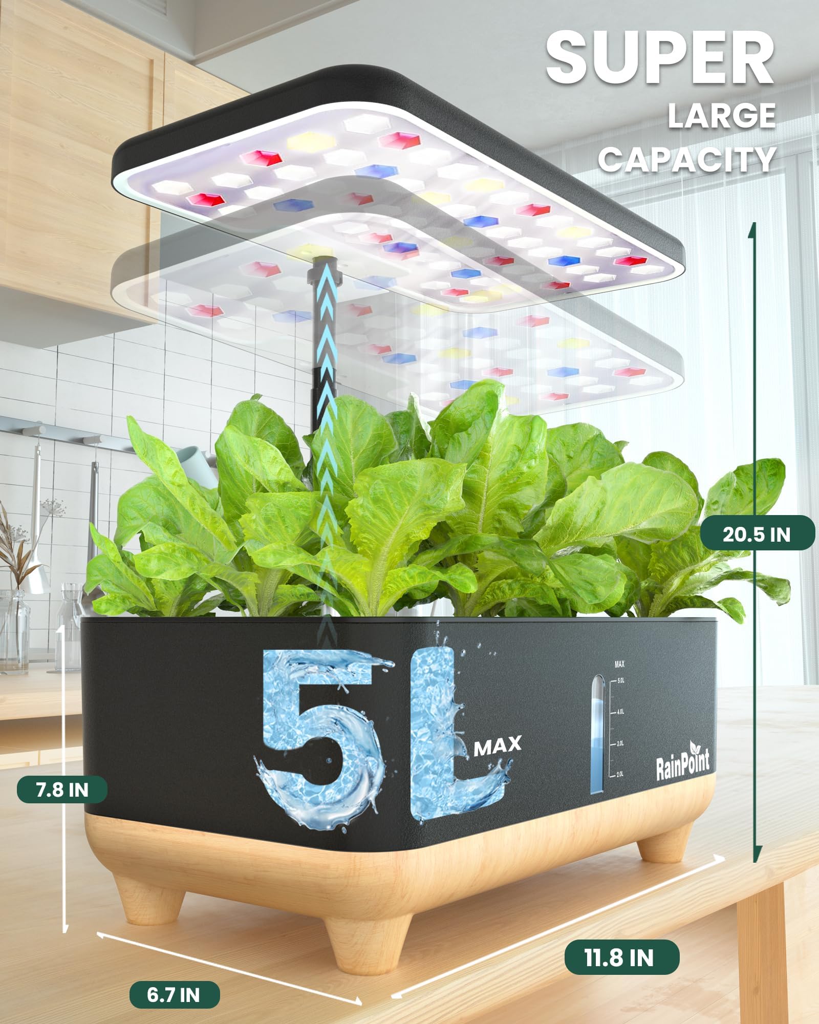 RAINPOINT Indoor Hydroponics Growing System,13 Pods Hydroponic Garden Planter, Vegetable Growing System Kit, Kitchen Christmas Gifts for Women, Hydro Garden Herb Grower