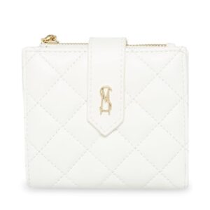 steve madden jem bifold card case, white gold