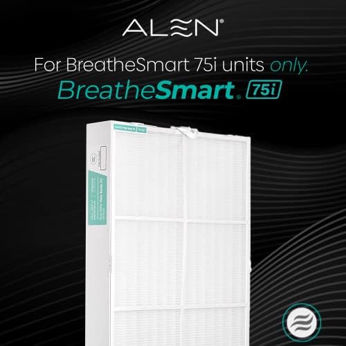 Alen BreatheSmart 75i HEPA Air Purifier Virtual Bundle - Medical Grade Filtration H13 True HEPA for Large Rooms 1300 SqFt - 99.9% Airborne Particle Removal- Pure & Fresh Brushed Stainless