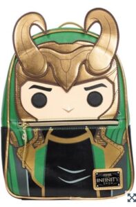 loungefly avengers loki with scepter pop mini-backpack - entertainment earth exclusive