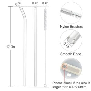 Replacement Straw Compatible with Stanley 40 oz Tumbler Straws, 6 Pcs Reusable Straws with Cleaning Brush, Long Glass Straw for Stanley Accessories, Clear