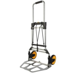 dolly cart with collapsible handle - folding hand truck with 330lb capacity - foldable cart with wheels and elastic cord by stalwart