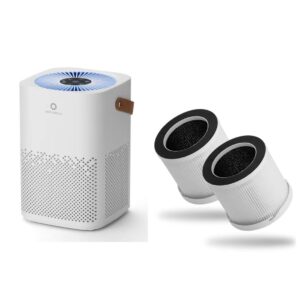 airthereal bundle | adh70 hepa air purifier for car, bedroom, officie and study room desktop and 2-pack spare replacement filter, day dawning