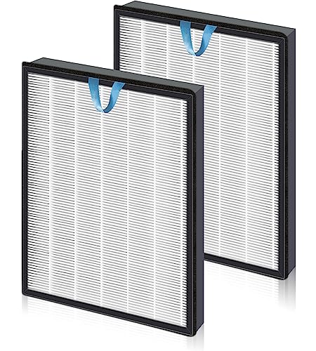 Vital 200S Replacement Filter for Vital 200S Air Purifier, Enhanced Version 3-in-1 H13 Ture HEPA, High-Efficiency Activated Carbon Filter, Compared to Part # Vital 200S-RF, 2 Pack, White