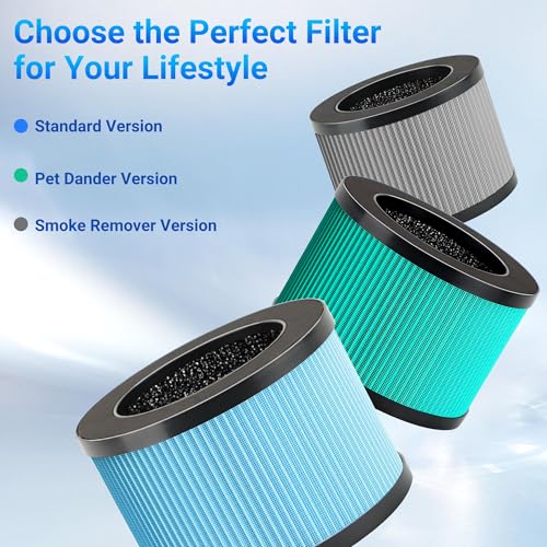 MK01 & MK06 True HEPA Filter Replacement for MK01 MK06, TZ-K1 and DH-JH01 Air Purifier, Standard Version, Blue, 2 Pack