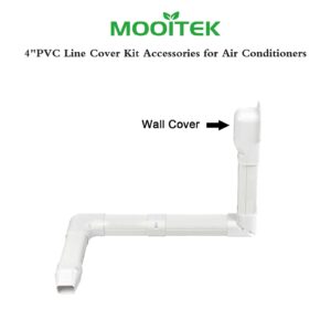 MOOITEK PVC Line Cover Kit Tubing Cover Accessories for Air Conditioners (4" Wall Cover)