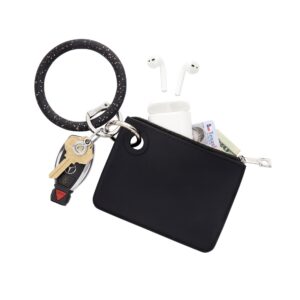 Oventure, The Original Bracelet Keychain, Silicone Big O Key Ring - Confetti Collection (Back in Black Confetti)