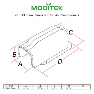 MOOITEK PVC Line Cover Kit Tubing Cover Accessories for Air Conditioners (4" Wall Cover)