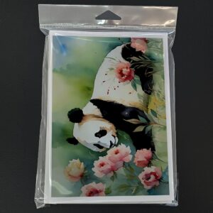 Caroline's Treasures DAC2971GCA7P Panda Greeting Cards Pack of 8 Blank Cards with Envelopes Whimsical A7 Size 5x7 Blank Note Cards