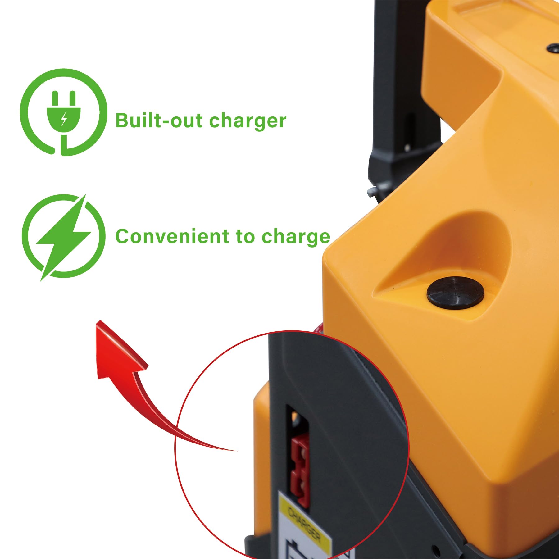 T Tory Carrier Full Electric Pallet Jack Truck 4400lbs Capacity 48" x27" Fork Size Powered Pallet Trucks, Built-Out Charger Suitable for Narrow Space, Indoor Handling & Lifting