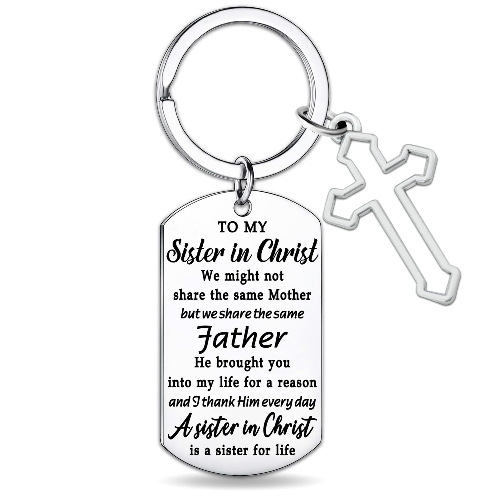 Christian Gifts for Women Faith Religious Gifts for Sister in Christ Best Friendship Birthday Gift for Friends Sisters Female Inspirational Christmas Keychain for Sisters