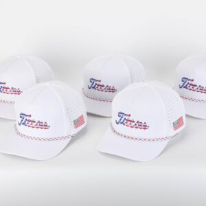 Curves & Clubs Titties Golf Hat - Funny Golf Hat - Titties Hat - Funny American Hat - One-Size-Fits-All Hat - Funny Men's Gifts, Titties Hat (Cotton, White)