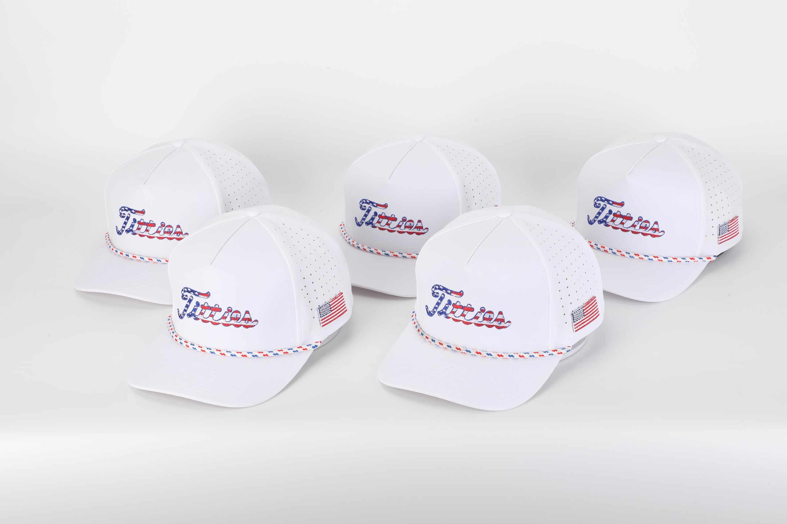 Curves & Clubs Titties Golf Hat - Funny Golf Hat - Titties Hat - Funny American Hat - One-Size-Fits-All Hat - Funny Men's Gifts, Titties Hat (Cotton, White)