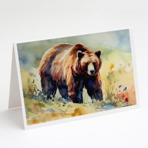 caroline's treasures dac2928gca7p grizzly bear greeting cards pack of 8 blank cards with envelopes whimsical a7 size 5x7 blank note cards