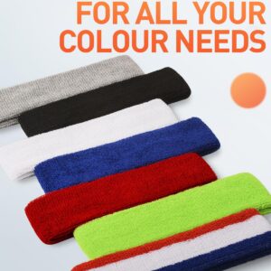 Tanluhu Sweatbands Sport Headbands for Men & Women,4 Pcs Terry Cloth Sweat Band for Tennis, Running, Basketball, Working Out, Execise - Athletic Sweat Cotton Headband Outdoor