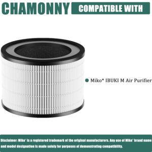 CHAMONNY MAF-02 Filter Replacement, Compatible with Miko IBUKI M Air Purifier MAF-02/970 Sqft, 3-in-1 H13 True HEPA Filter and Activated Carbon Filter, 2 Pack