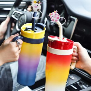 Stanley Cup Accessories Oz 30 40 Oz Tumblers with Handle - 10mm Cute Straw Tips Covers,Silicone Straw Toppers, Funny Tumbler Straw Covers Cap,Anti-dust Aaccessories for Stanley Cup,Birthday Day Gifts