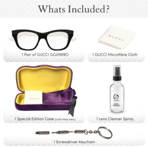 Gucci GG0999O Designer Fashion Eyeglasses Stylish Running Logo Cat Eye Frame Eyewear with Luxury eSHADES Kit - Embrace Sophistication and Elegance