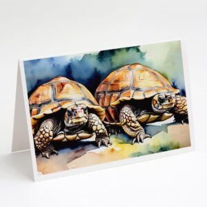 caroline's treasures dac2994gca7p turtles tortoises greeting cards pack of 8 blank cards with envelopes whimsical a7 size 5x7 blank note cards