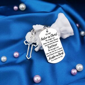 Christian Gifts for Women Faith Religious Gifts for Sister in Christ Best Friendship Birthday Gift for Friends Sisters Female Inspirational Christmas Keychain for Sisters