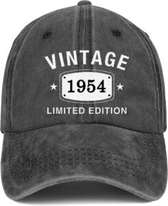 qdqdsd 70th birthday gifts for men women vintage 1954 baseball cap 70 year old embroidered hat (black2-1954)