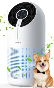 mooka air purifiers for home large room up to 1095ft², h13 hepa filter air cleaner for pets bedroom remove smoke dust pollens dander, room air purifier with timer lock 4 modes night light, m02