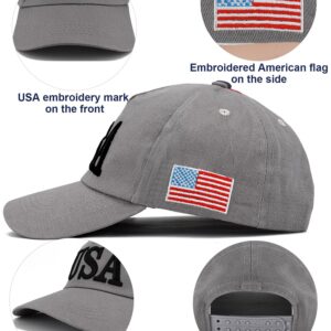 ROLVNHTV 4 Pieces USA Hats for Men American Flag Cap Adjustable Embroidered Patriotic Black Baseball Hat Trucker Hat for Men Women