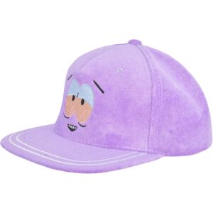 south park baseball cap, towelie snapback skater baseball hat with flat brim, indigo, one size