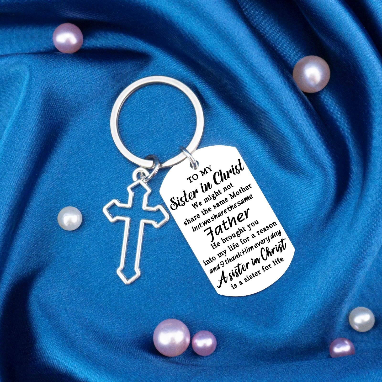 Christian Gifts for Women Faith Religious Gifts for Sister in Christ Best Friendship Birthday Gift for Friends Sisters Female Inspirational Christmas Keychain for Sisters