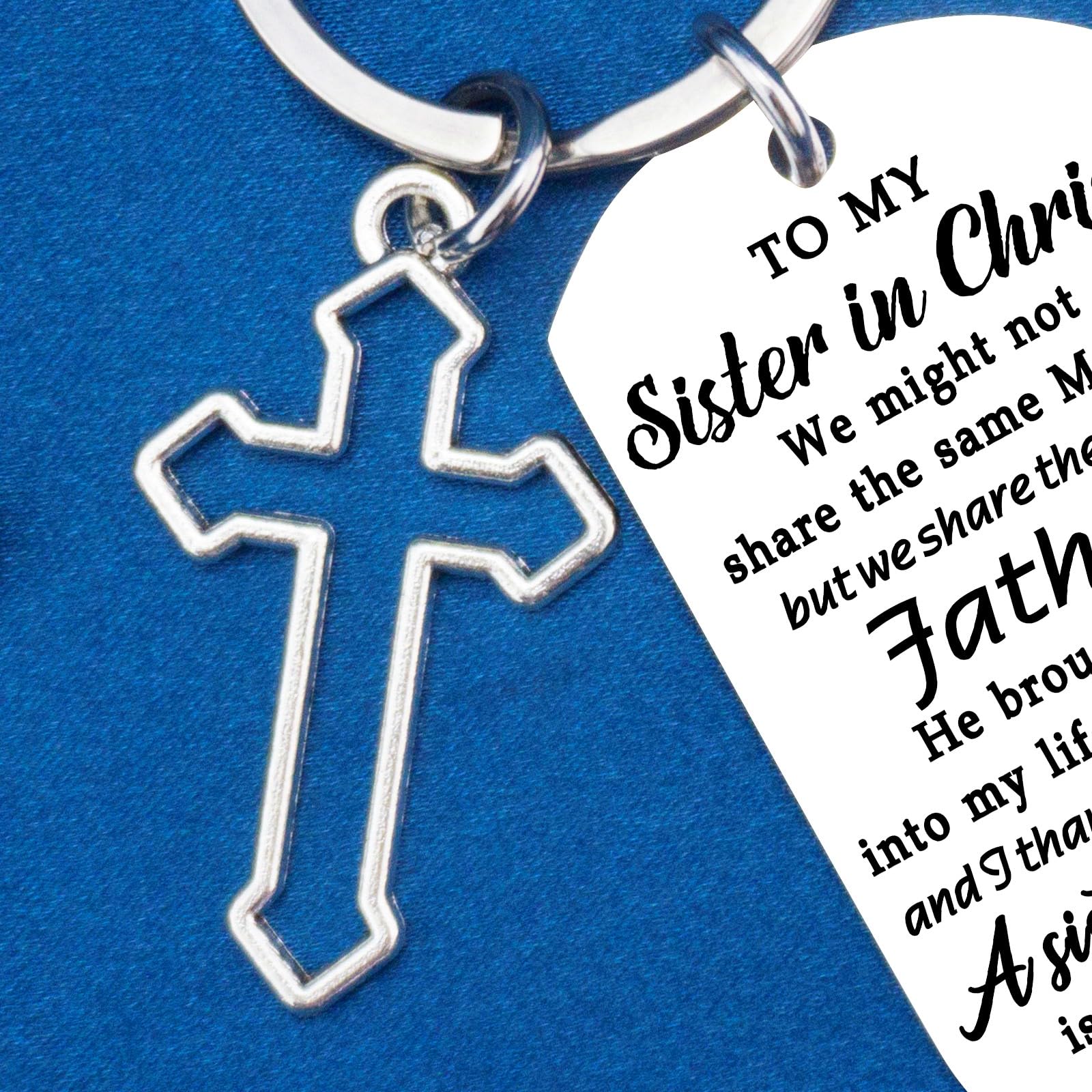 Christian Gifts for Women Faith Religious Gifts for Sister in Christ Best Friendship Birthday Gift for Friends Sisters Female Inspirational Christmas Keychain for Sisters