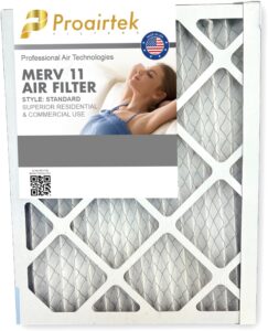 proairtek af14181m11swh model 14x18x1 air filter, merv 11; ideal for anyone wanting clean, crisp air in their home