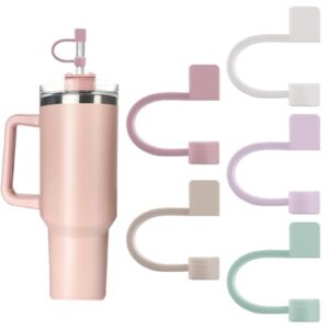 5-pack silicone straw covers compatible with stanley cups - dust-proof straw caps for 40 oz tumblers and water bottles