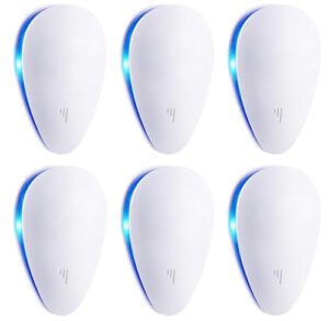 ten kiki ultrasonic pest control repeller, plug-in ultrasonic pest control repellent for mouse, bug, rodent, insects, cockroach, mice, spider, ant, mosquito& rats indoor use repeller 6 packs