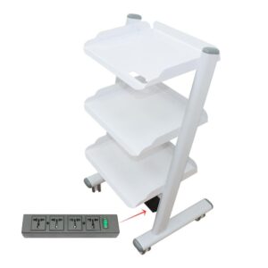 fonhunt dental mobile cart 3-layers cart multi-function rolling trolley built-in socket, 40kg/88lbs load capacity for dental lab, hospital and beauty salon